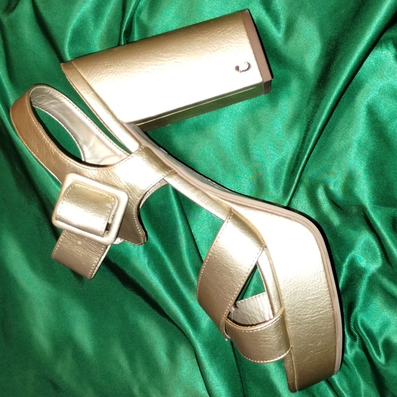 Sam Edelman | Shoes | Sam Edelman Gold Platform Cross Cross Leather ...